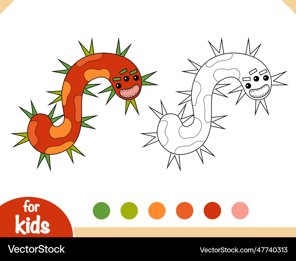 Coloring book cute bacteria and virus character Vector Image