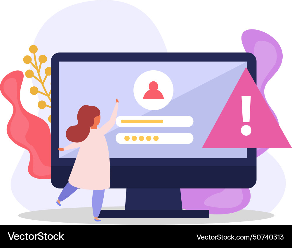 Computer user flat composition Royalty Free Vector Image
