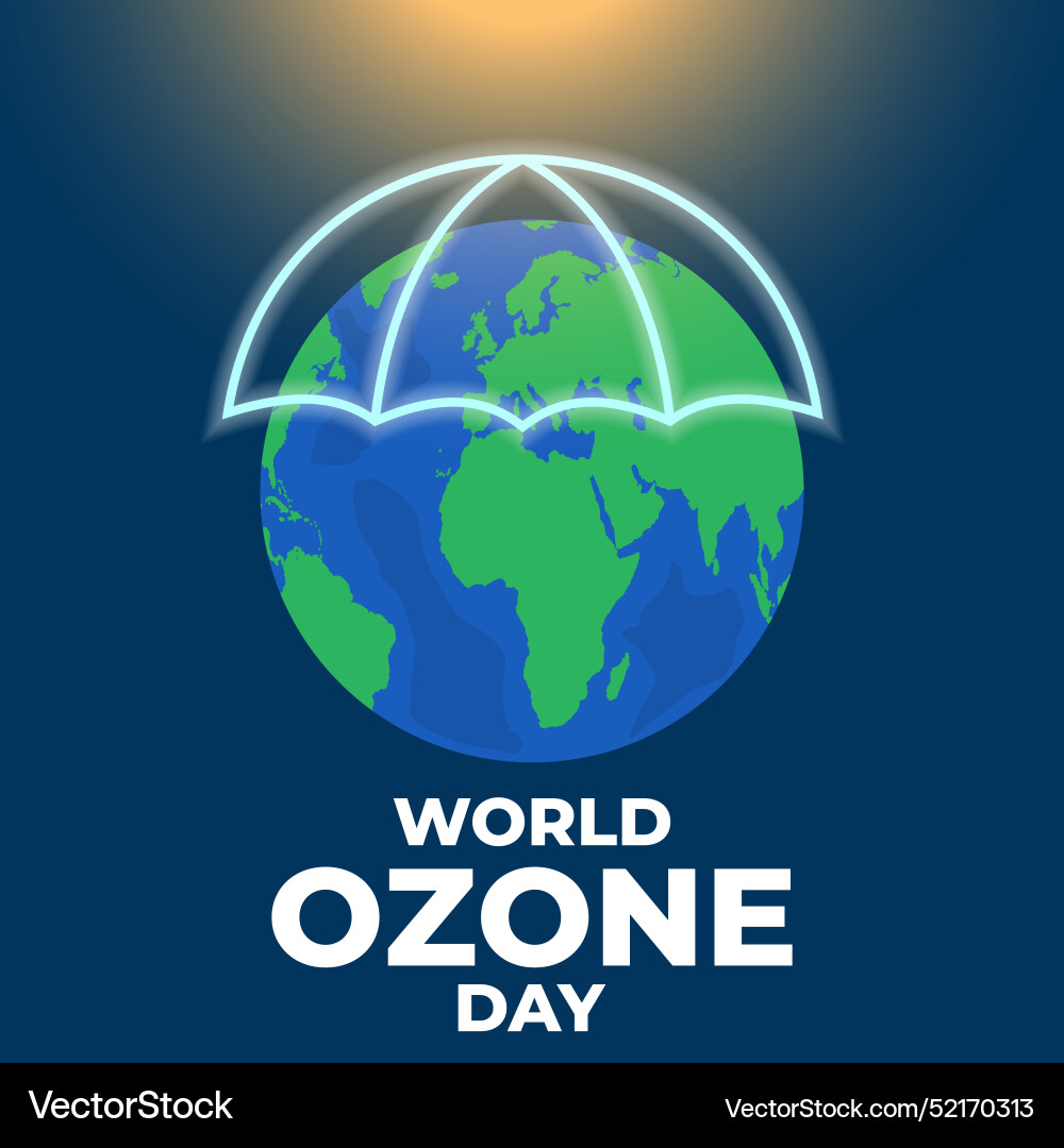 Flat design for celebrate world ozone day Vector Image