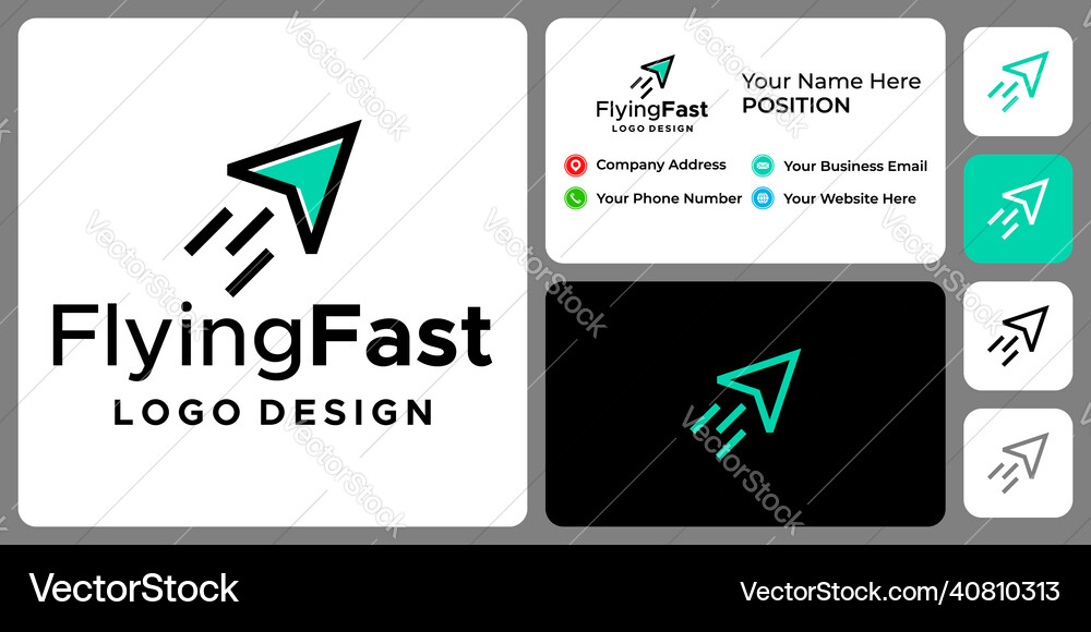 Flying fast logo Royalty Free Vector Image - VectorStock