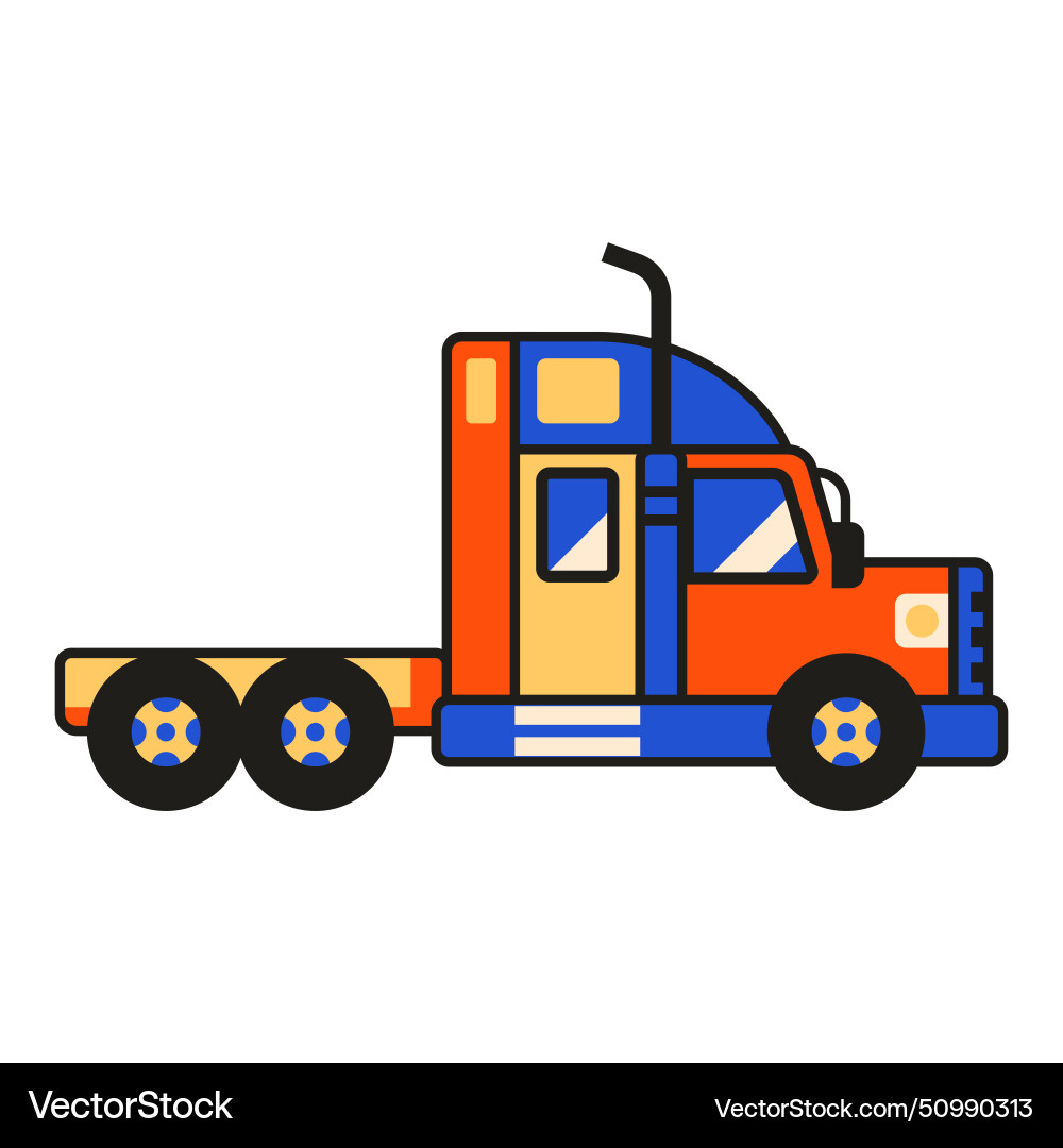 Freight cargo truck icon in flat design Royalty Free Vector