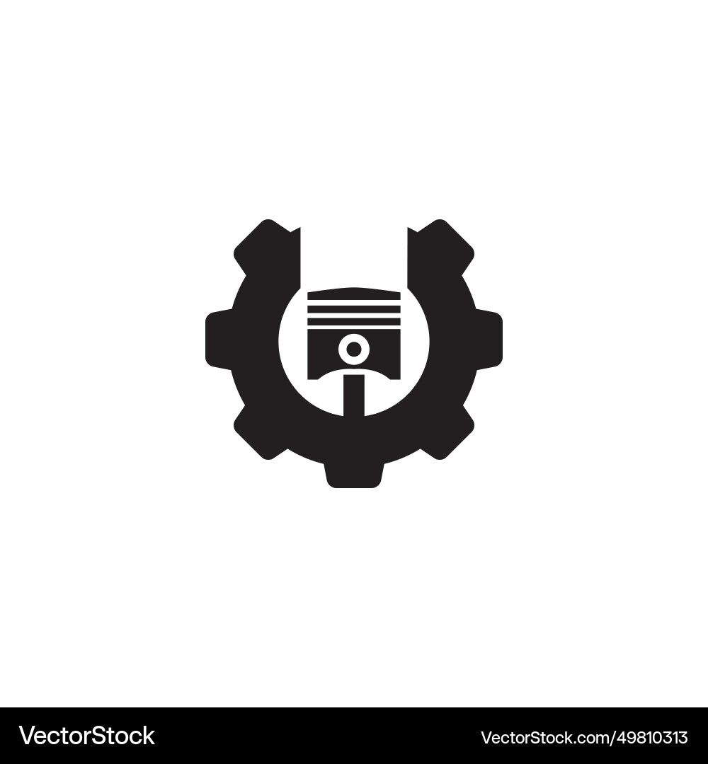 Gear piston icon logo design Royalty Free Vector Image