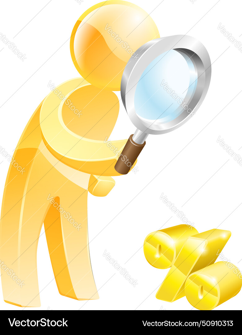 Low percentage rate search Royalty Free Vector Image