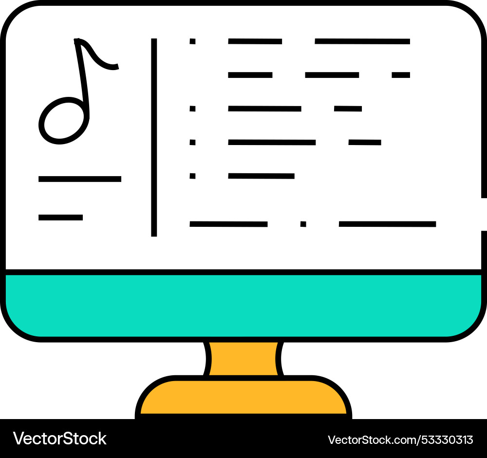 Music relax flat icon color Royalty Free Vector Image