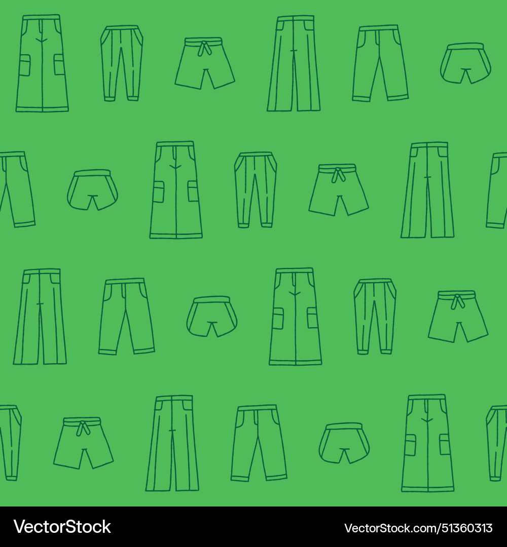 Outline bunch of pants seamless pattern design Vector Image