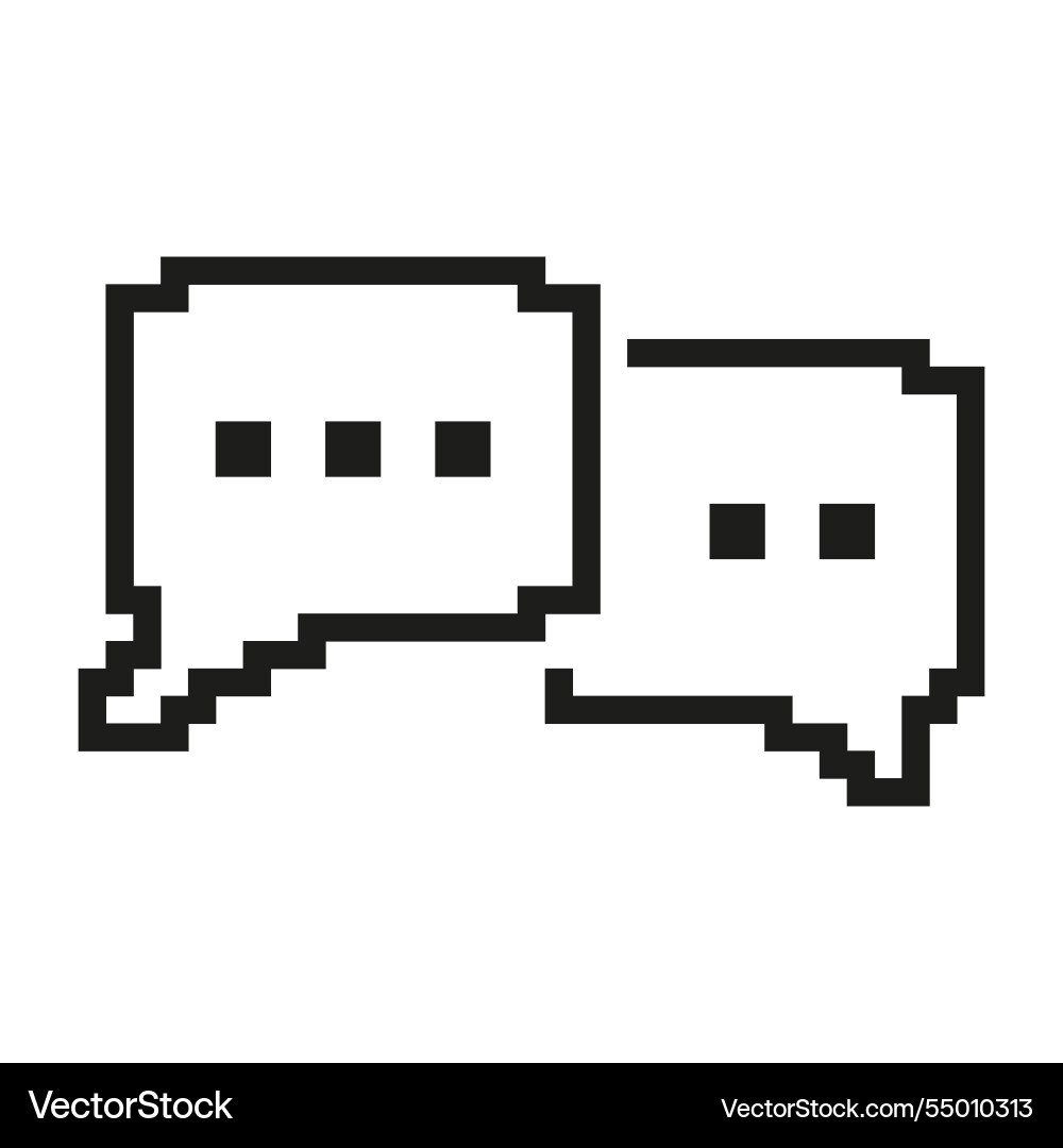 Pixelated speech bubbles icon chat Royalty Free Vector Image