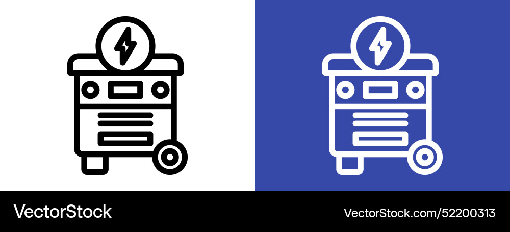 Portable power generator icon logo sign set Vector Image