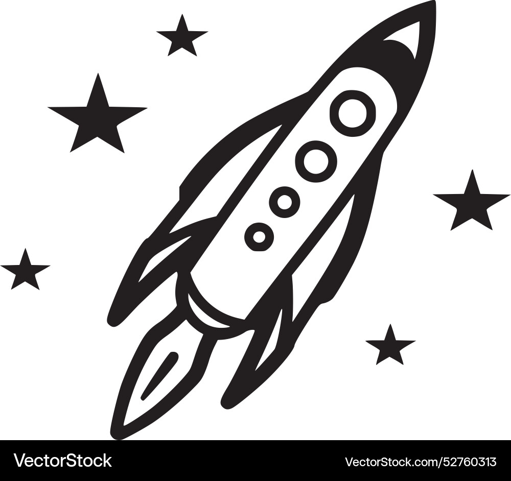 Rocket - minimalist and simple silhouette Vector Image