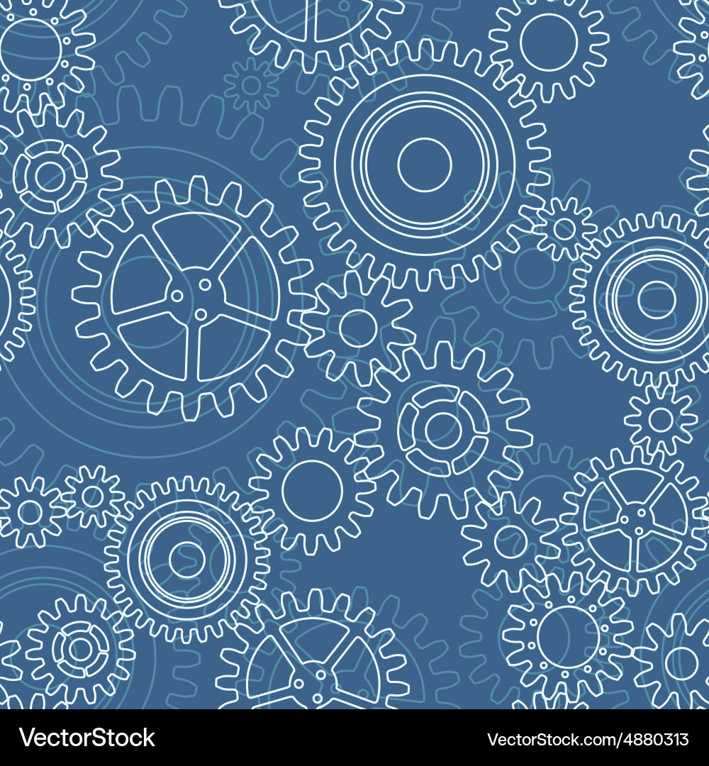 Seamless pattern of gear wheels Royalty Free Vector Image