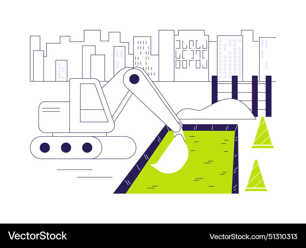 Site excavation abstract concept Royalty Free Vector Image