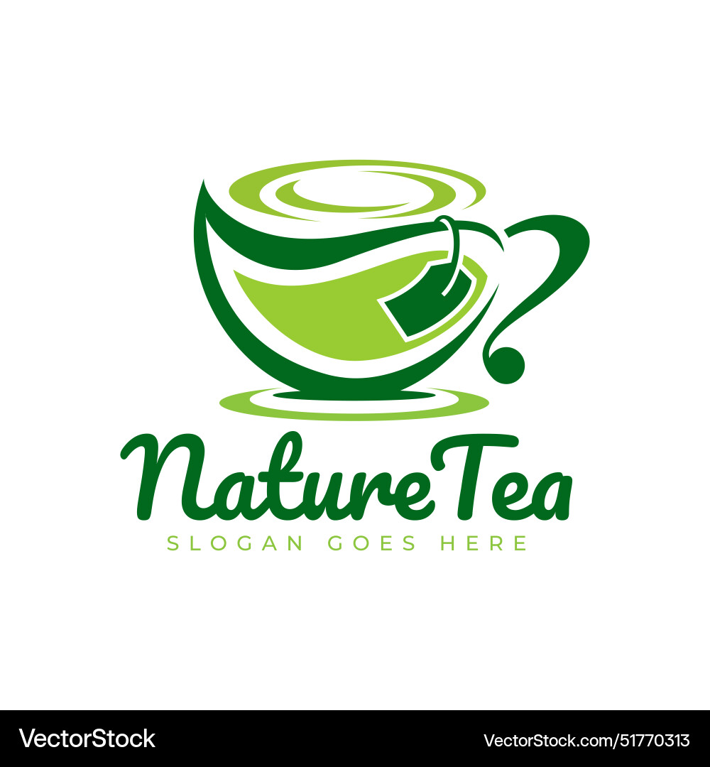 Tea in a cup logo design minimalist Royalty Free Vector