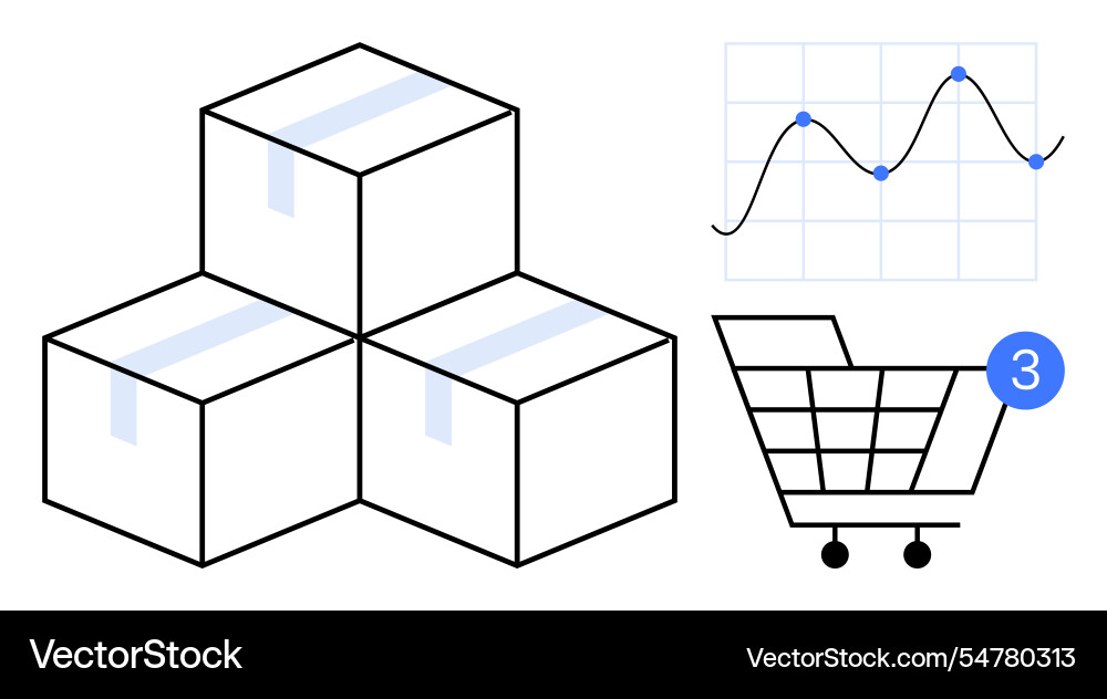 Warehouse inventory and e-commerce sales Vector Image