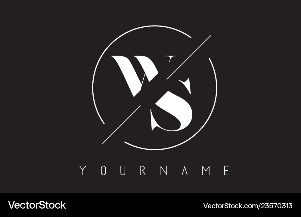 Ws letter logo with cutted and intersected design Vector Image