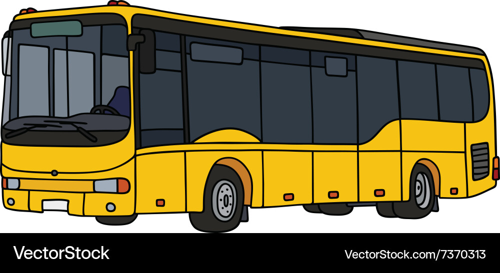 Yellow city bus Royalty Free Vector Image - VectorStock