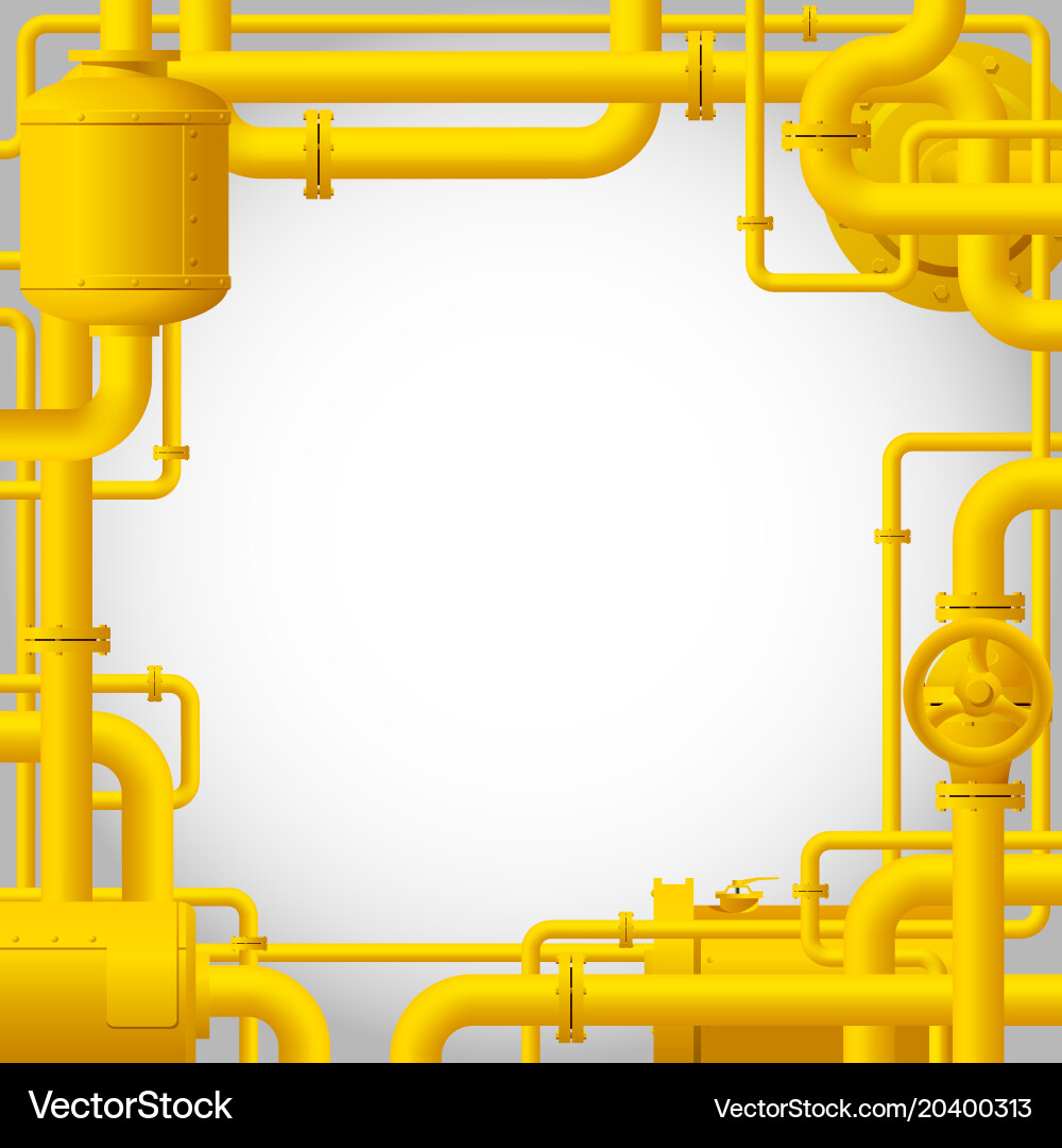 Yellow gas pipes Royalty Free Vector Image - VectorStock