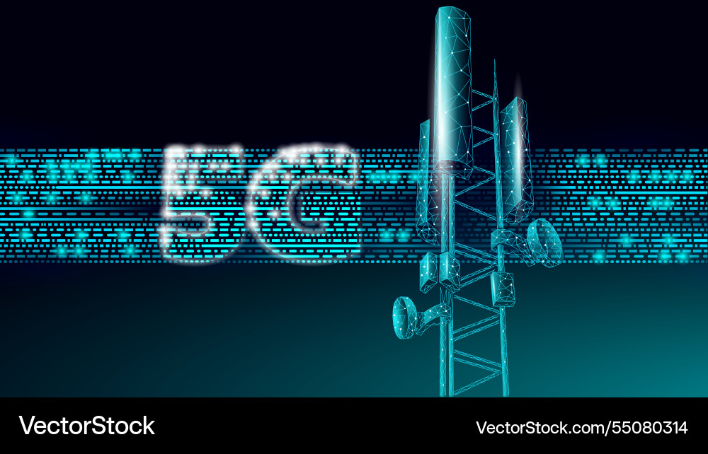 3d base station receiver telecommunication tower Vector Image