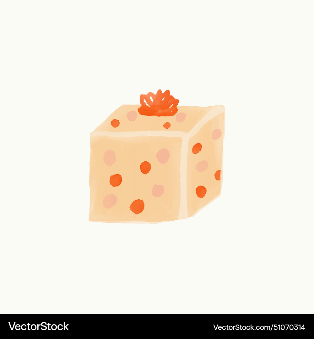 Bright watercolour gift box scalable drawing Vector Image