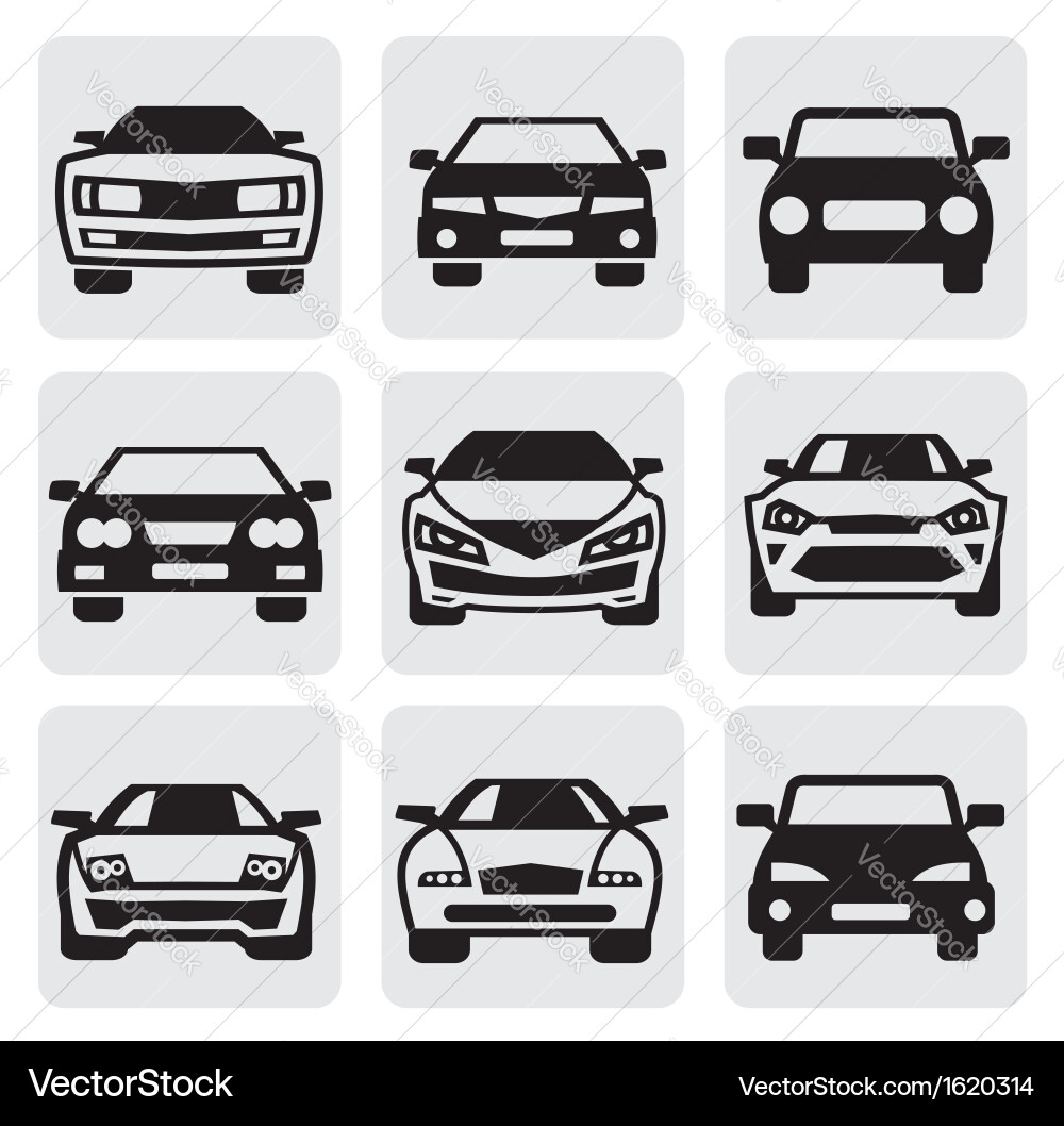 Car symbols set Royalty Free Vector Image - VectorStock