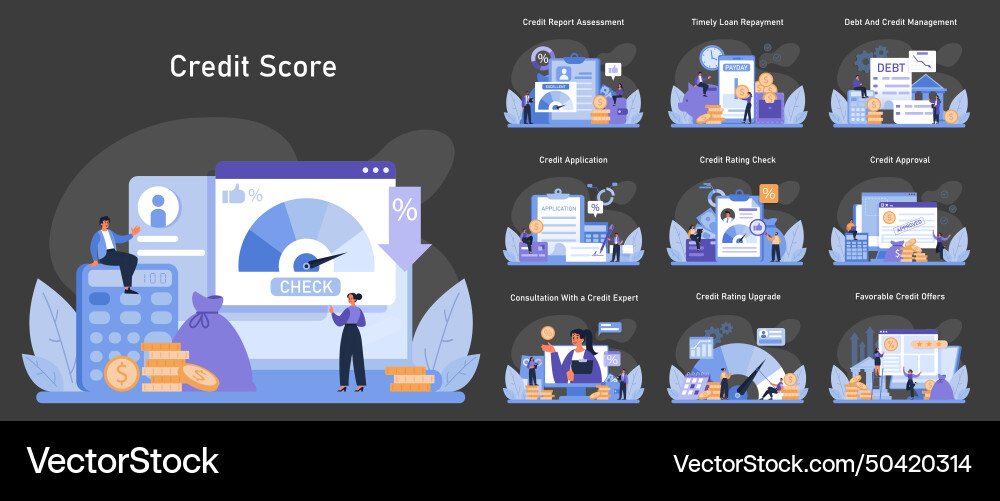 Comprehensive financial health analysis through Vector Image