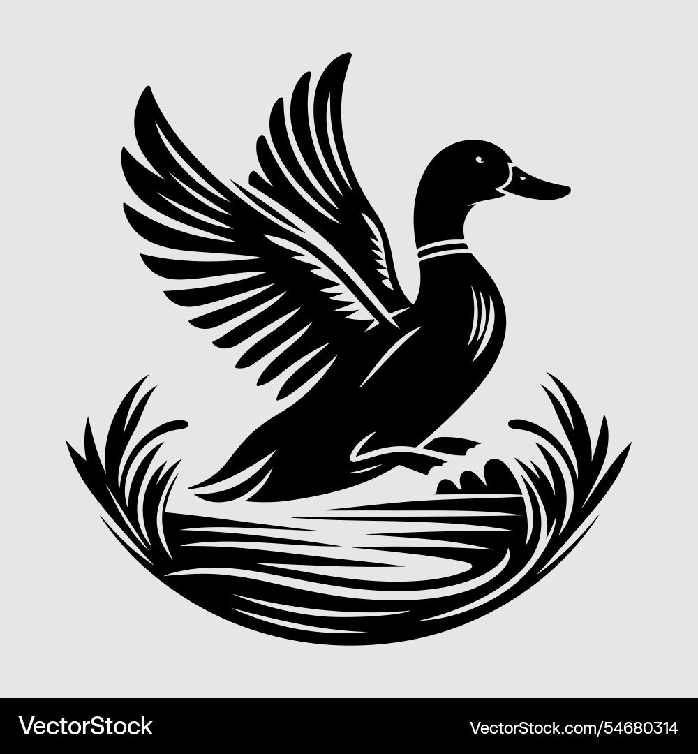 Duck silhouette Royalty Free Vector Image - VectorStock