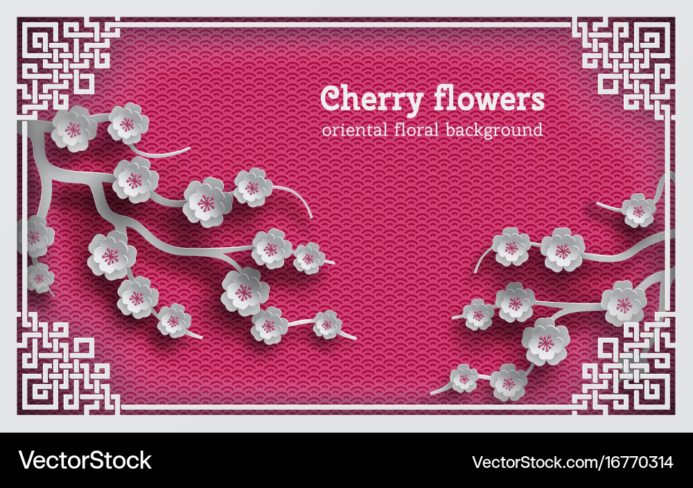 Floral pink oriental pattern background Royalty Free Vector