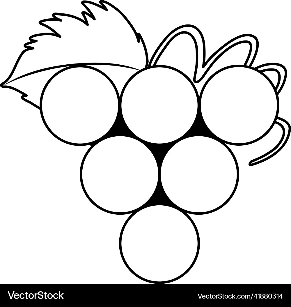 Grape doodle outline for colouring Royalty Free Vector Image