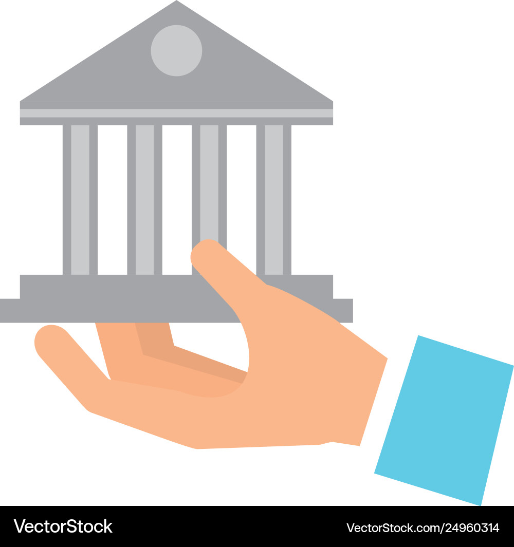 Hand with bank money Royalty Free Vector Image