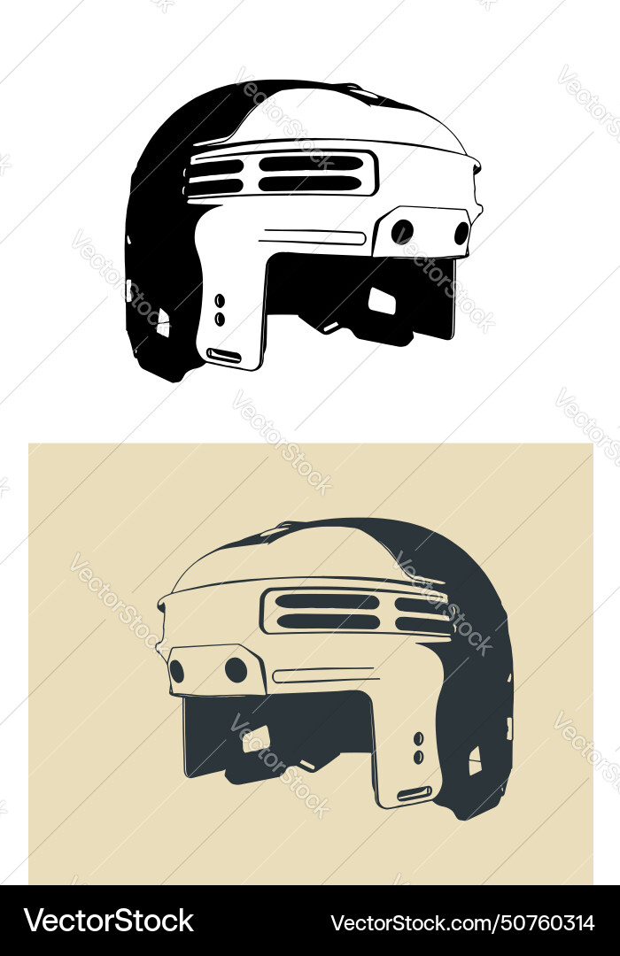 Hockey helmet Royalty Free Vector Image - VectorStock