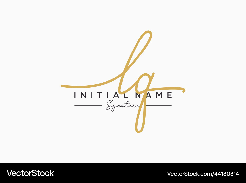 Initial lq signature logo template hand drawn Vector Image