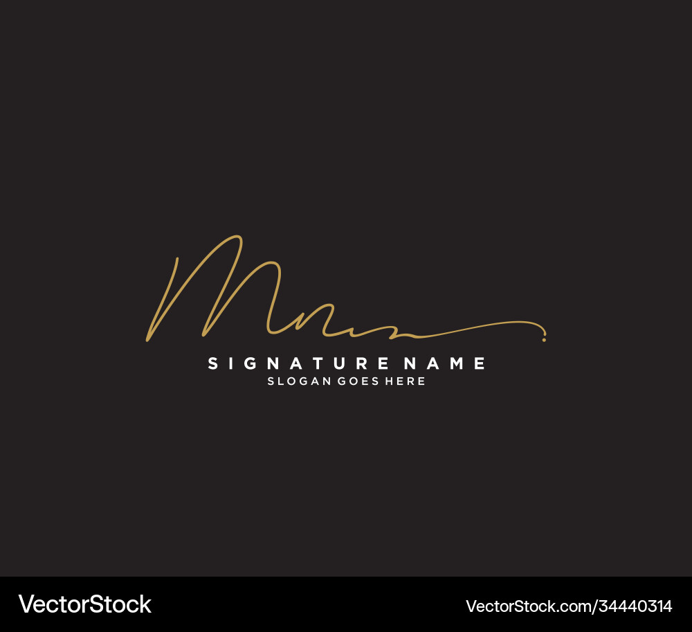 Letter mn signature logo template Royalty Free Vector Image