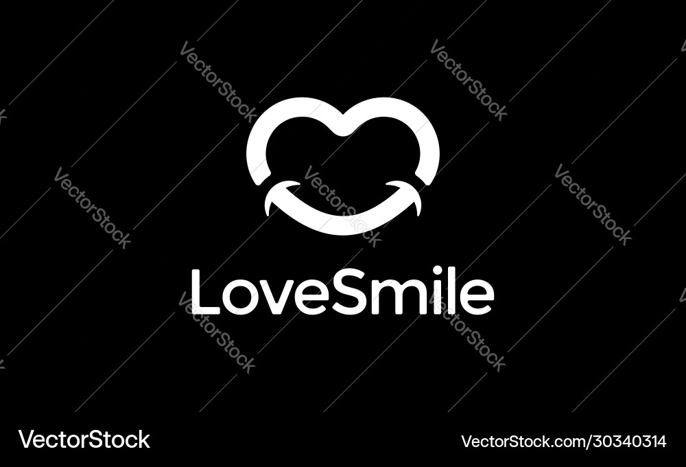 Love smile logo design concept Royalty Free Vector Image