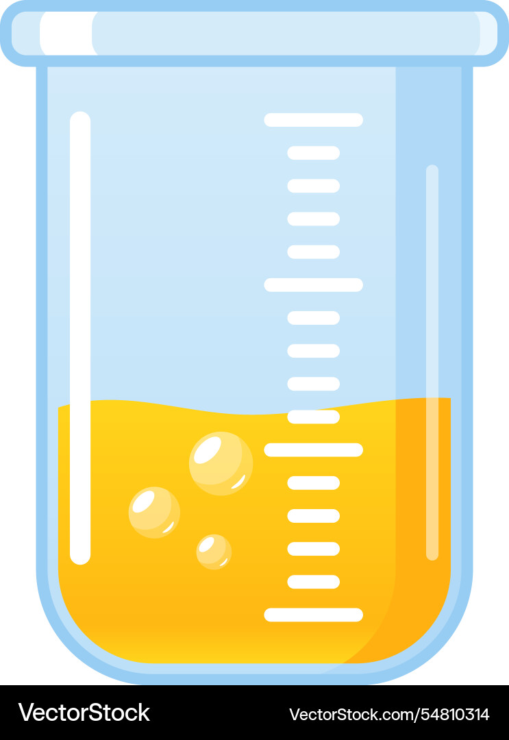 Measuring cup with chemical liquid Royalty Free Vector Image