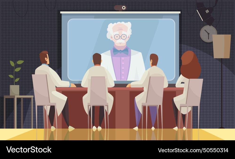 Medical conference composition Royalty Free Vector Image