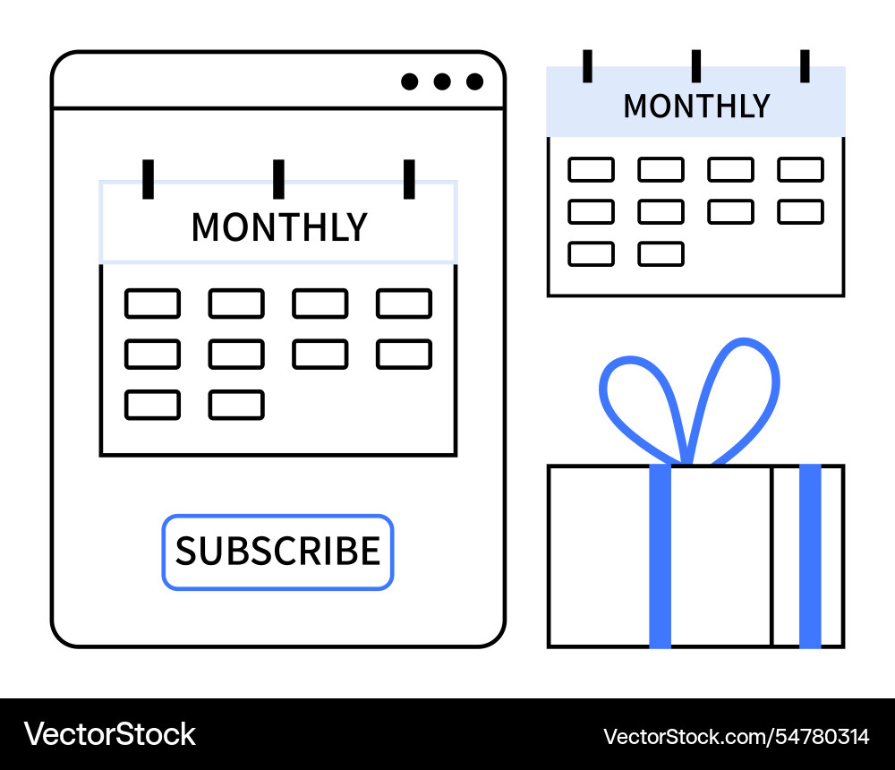 Monthly subscription concept with calendar Vector Image