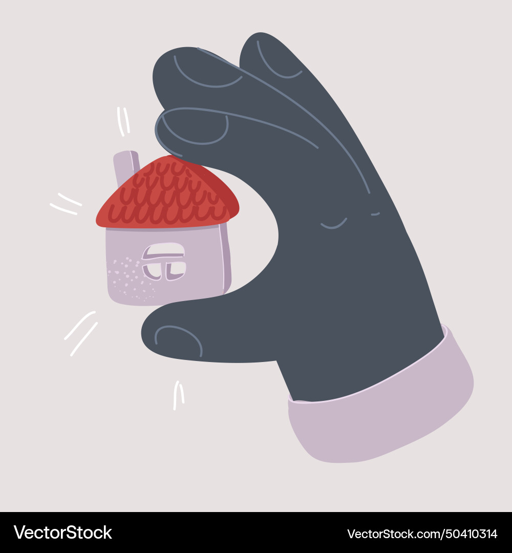 One hand hold small house Royalty Free Vector Image