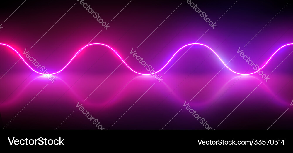 Realistic glowing neon sinus wave Royalty Free Vector Image