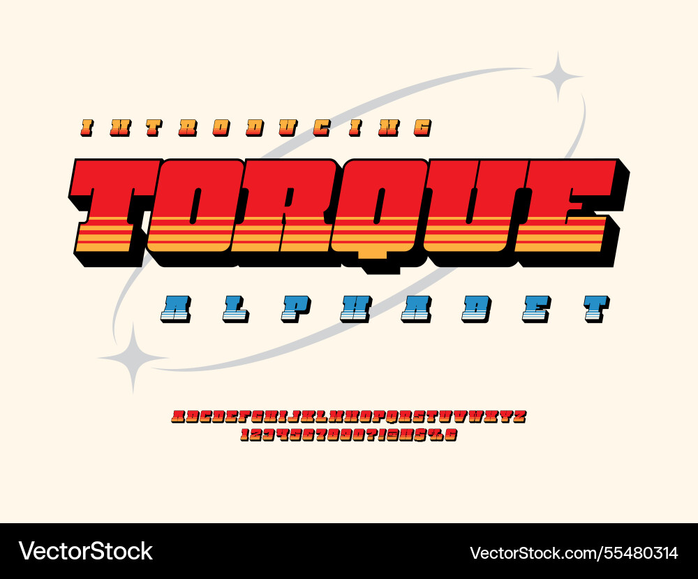 Retro Alphabet Set Royalty Free Vector Image - VectorStock