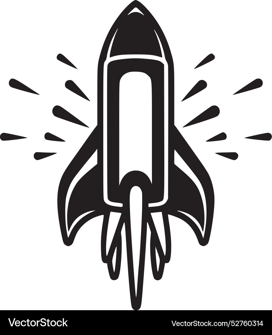 Rocket - minimalist and simple silhouette Vector Image