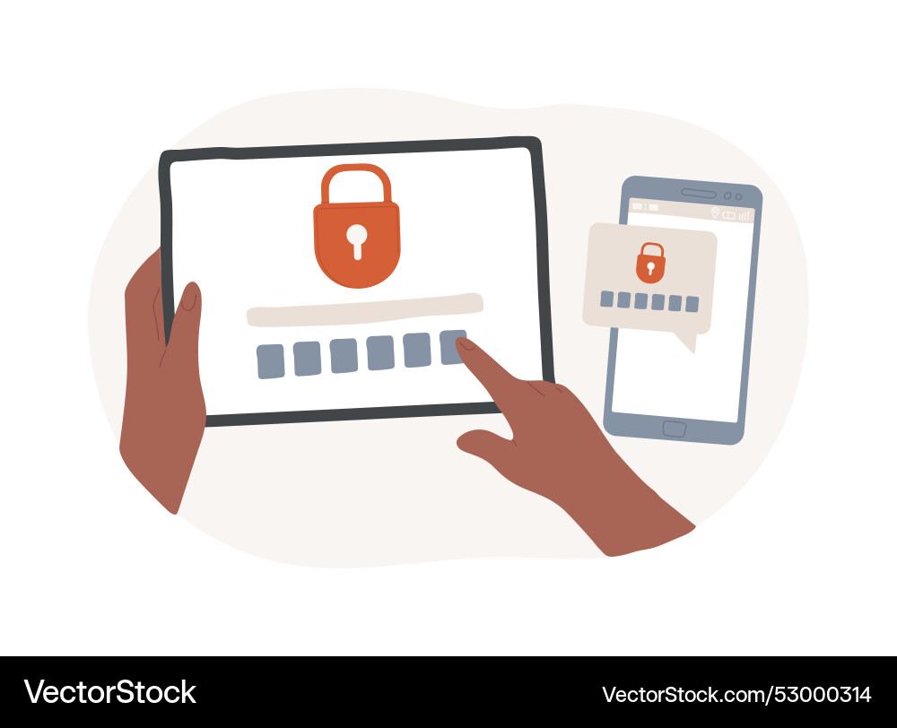 Two Factor Authentication Verification Isolated Vector Image