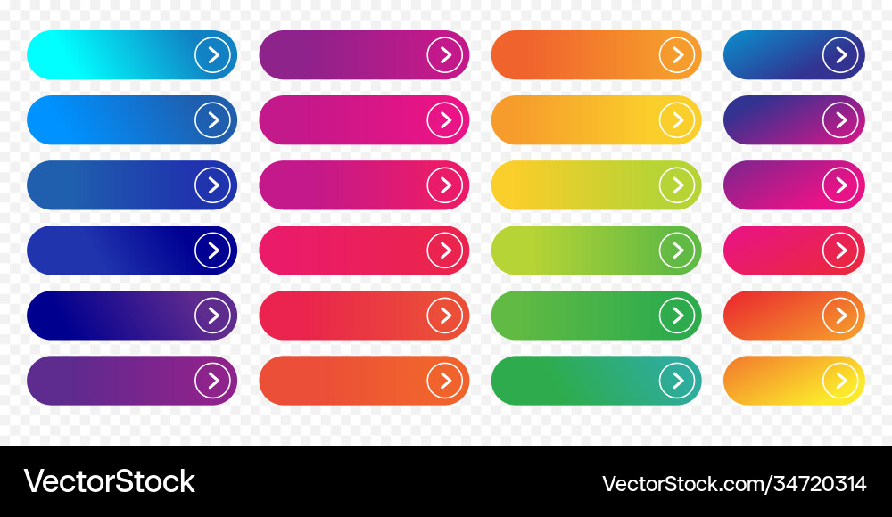 Web button flat design template next icon color Vector Image