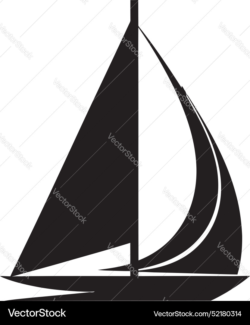 Whittled wake minimalist boat emblem micro marina Vector Image