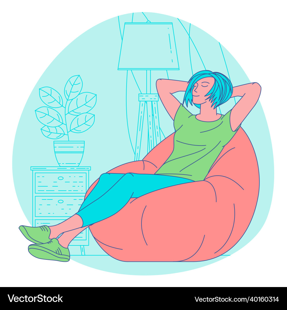 Woman resting and relaxing on a couch Royalty Free Vector