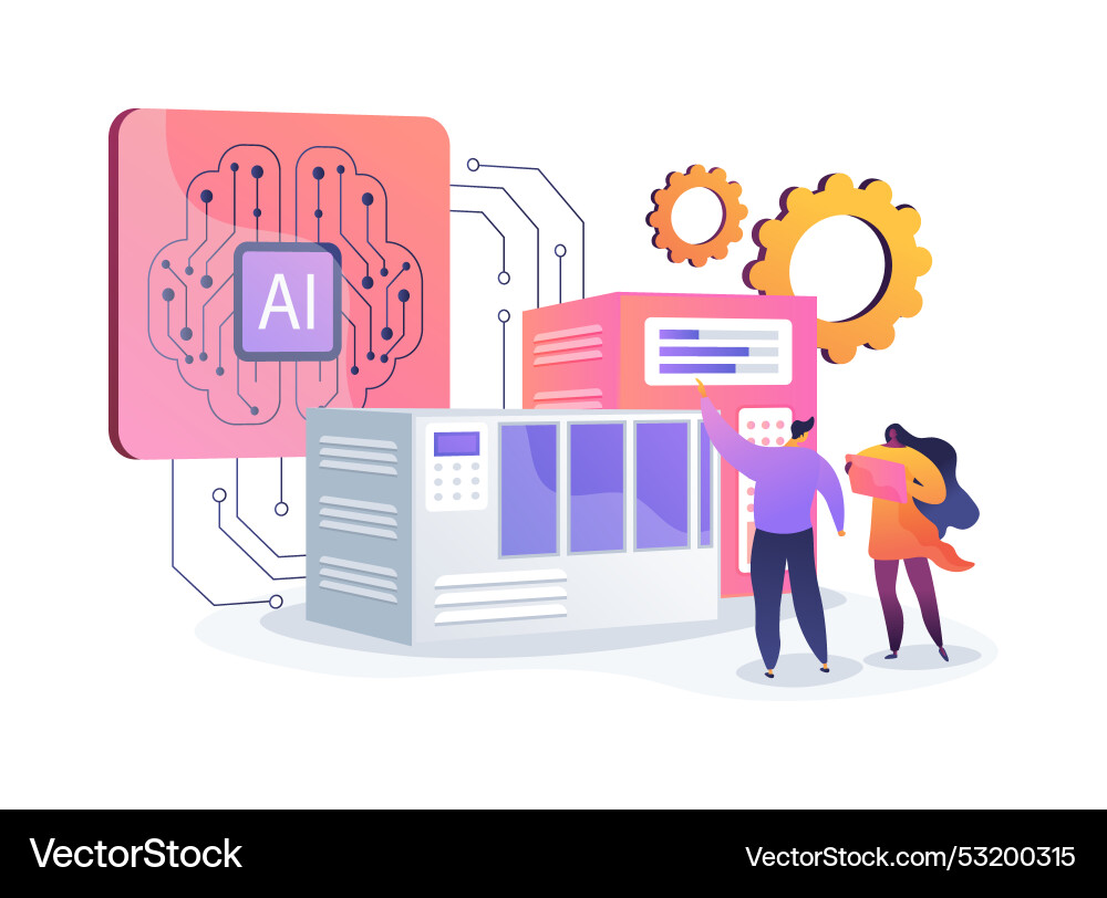 Ai-optimized predictive maintenance abstract Vector Image