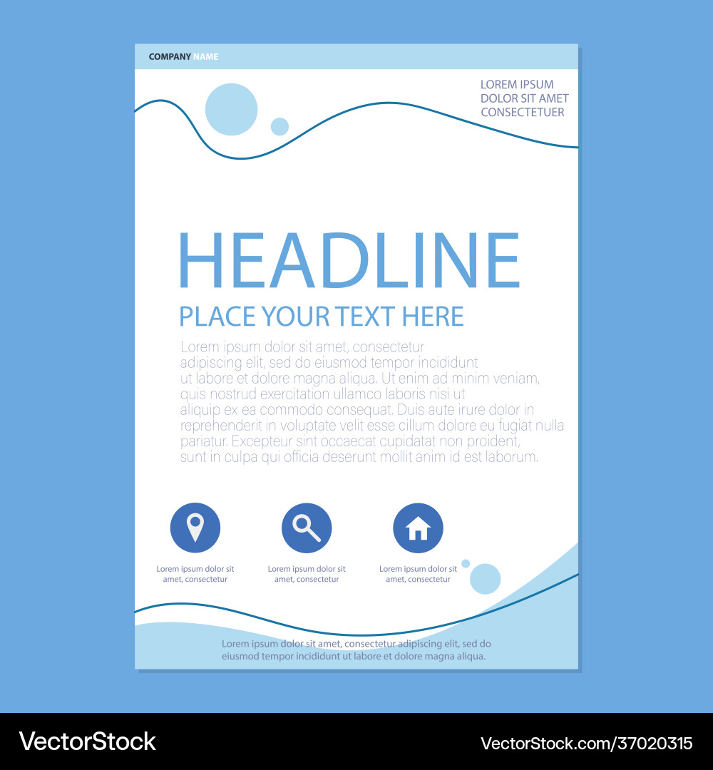 Blue cover for business documents document Vector Image