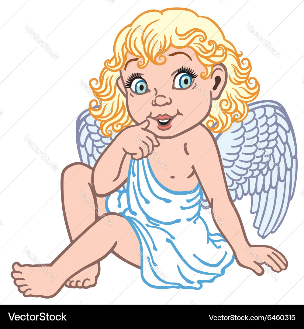 Cartoon little angel Royalty Free Vector Image