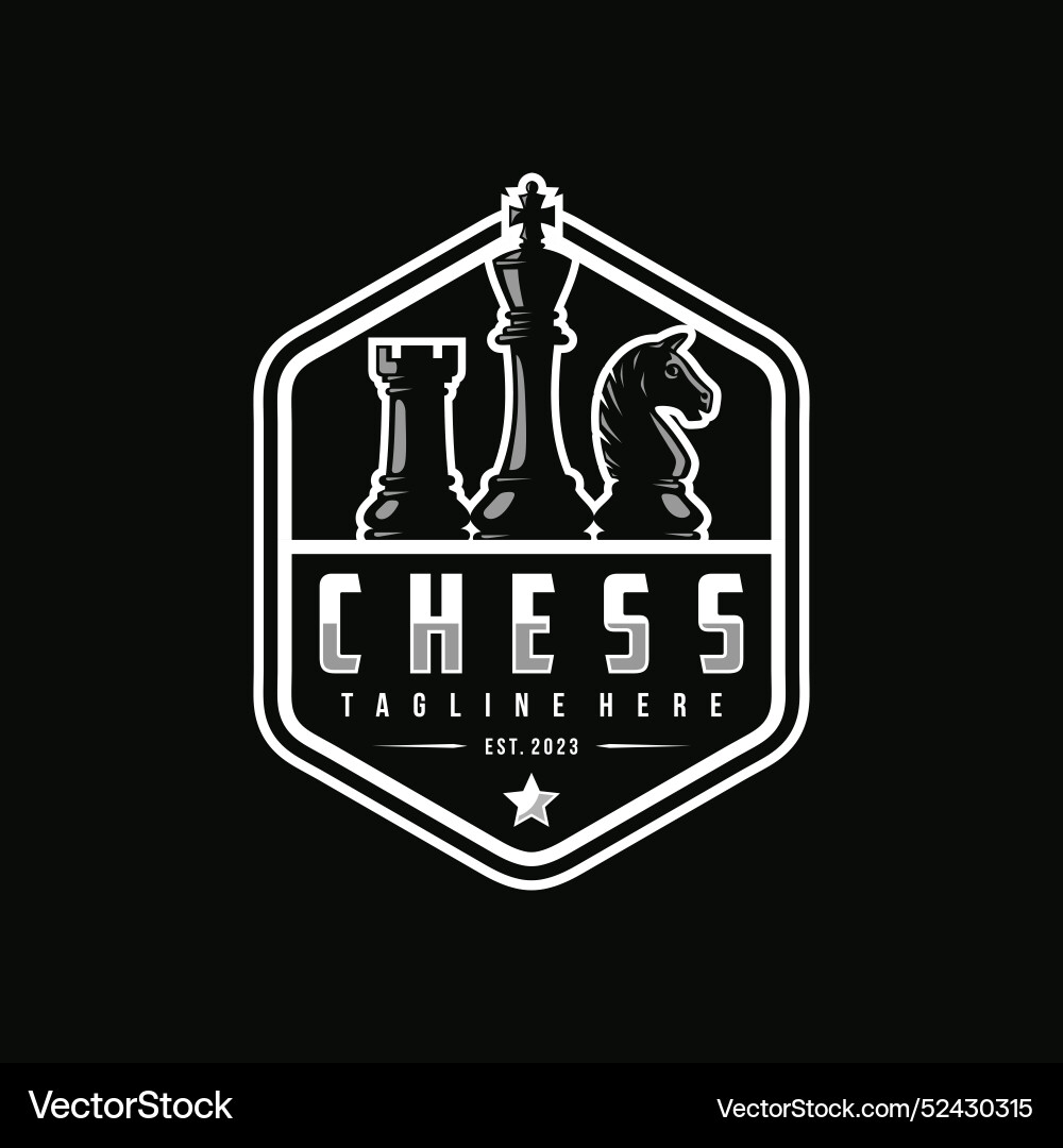 Chess logo sport design template emblem Royalty Free Vector
