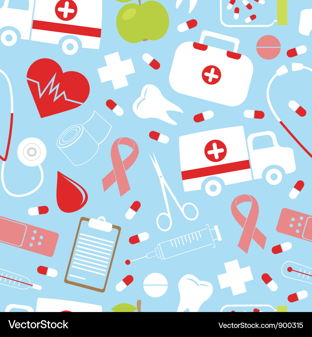 Colorful medical pattern Royalty Free Vector Image