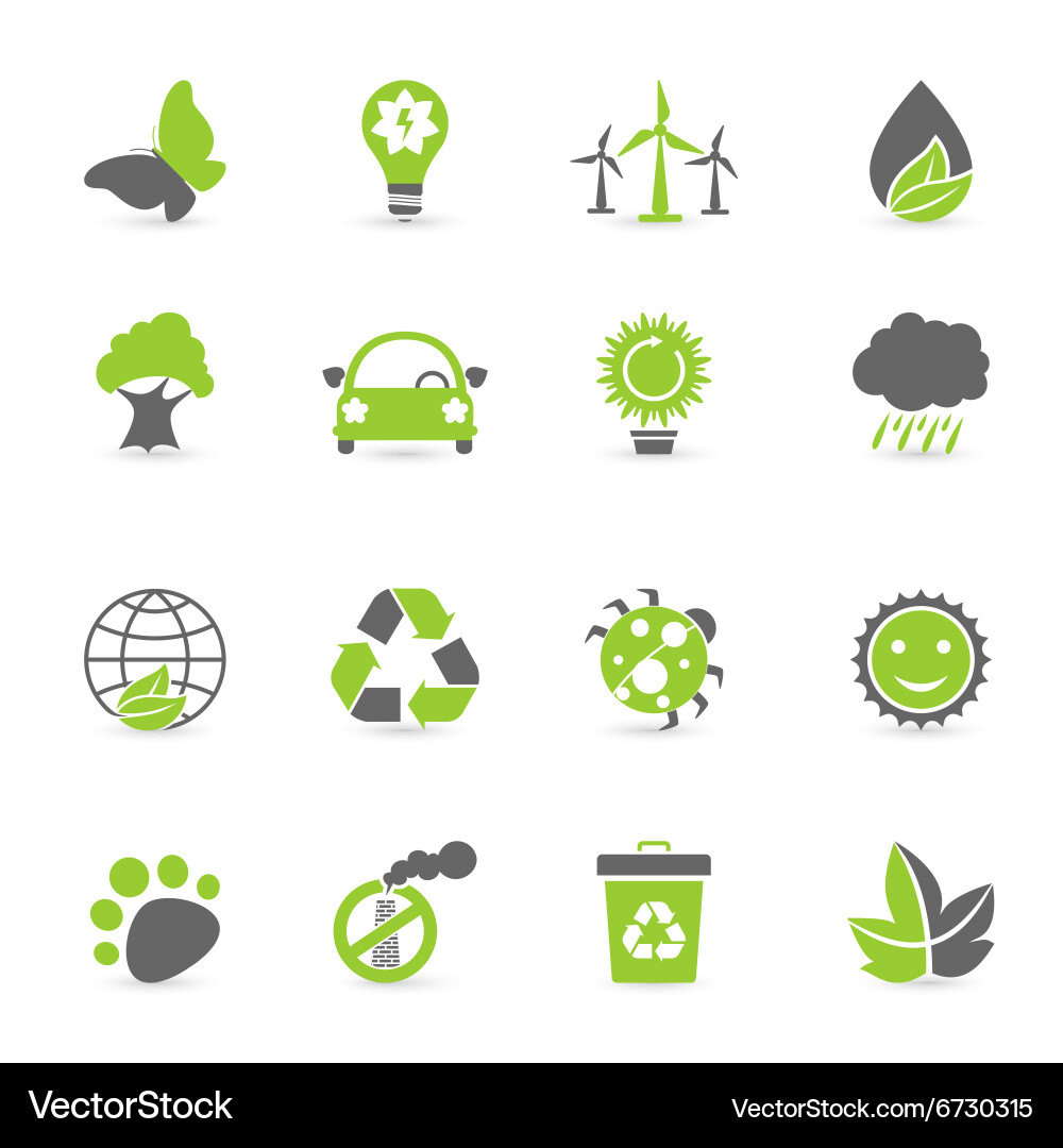 Ecology icon set Royalty Free Vector Image - VectorStock
