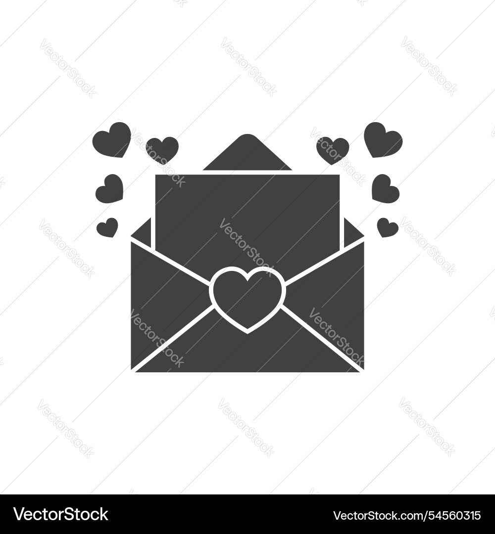 Envelope with heart icon in flat style valentines Vector Image