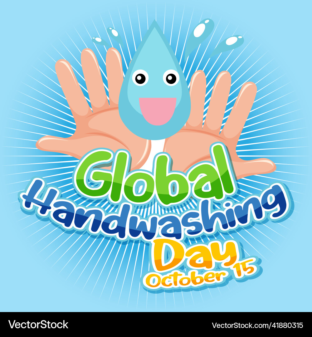 Global handwashing day poster design Royalty Free Vector